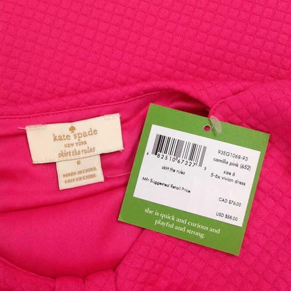 kate spade | Dresses | Kate Spade Girls Camilla Pink Vivian Dress Nwt ...